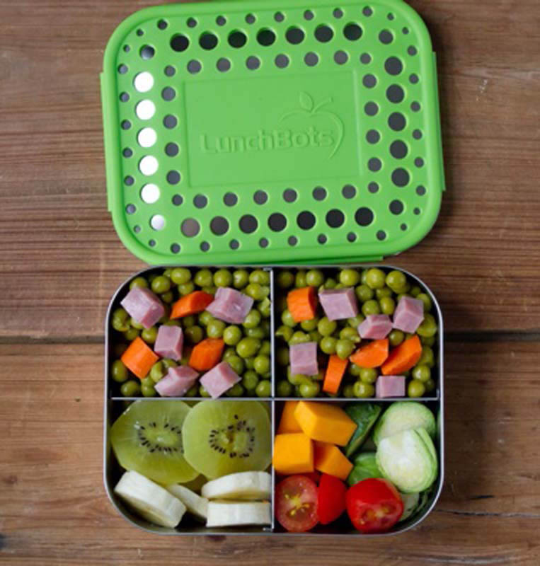 LunchBots Stainless Steel Lunch Box - Quad DOTS
