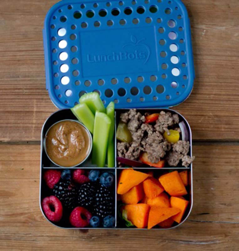LunchBots Stainless Steel Lunch Box - Quad DOTS