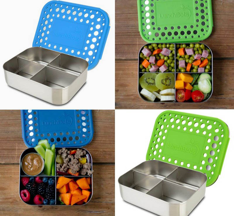 LunchBots Stainless Steel Lunch Box - Trio Dots